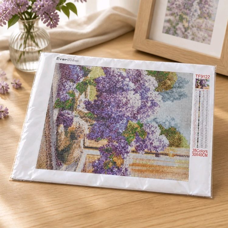 Kit diamond painting Glycine en fleur, 30x40 cm (Neu (gemäss ...