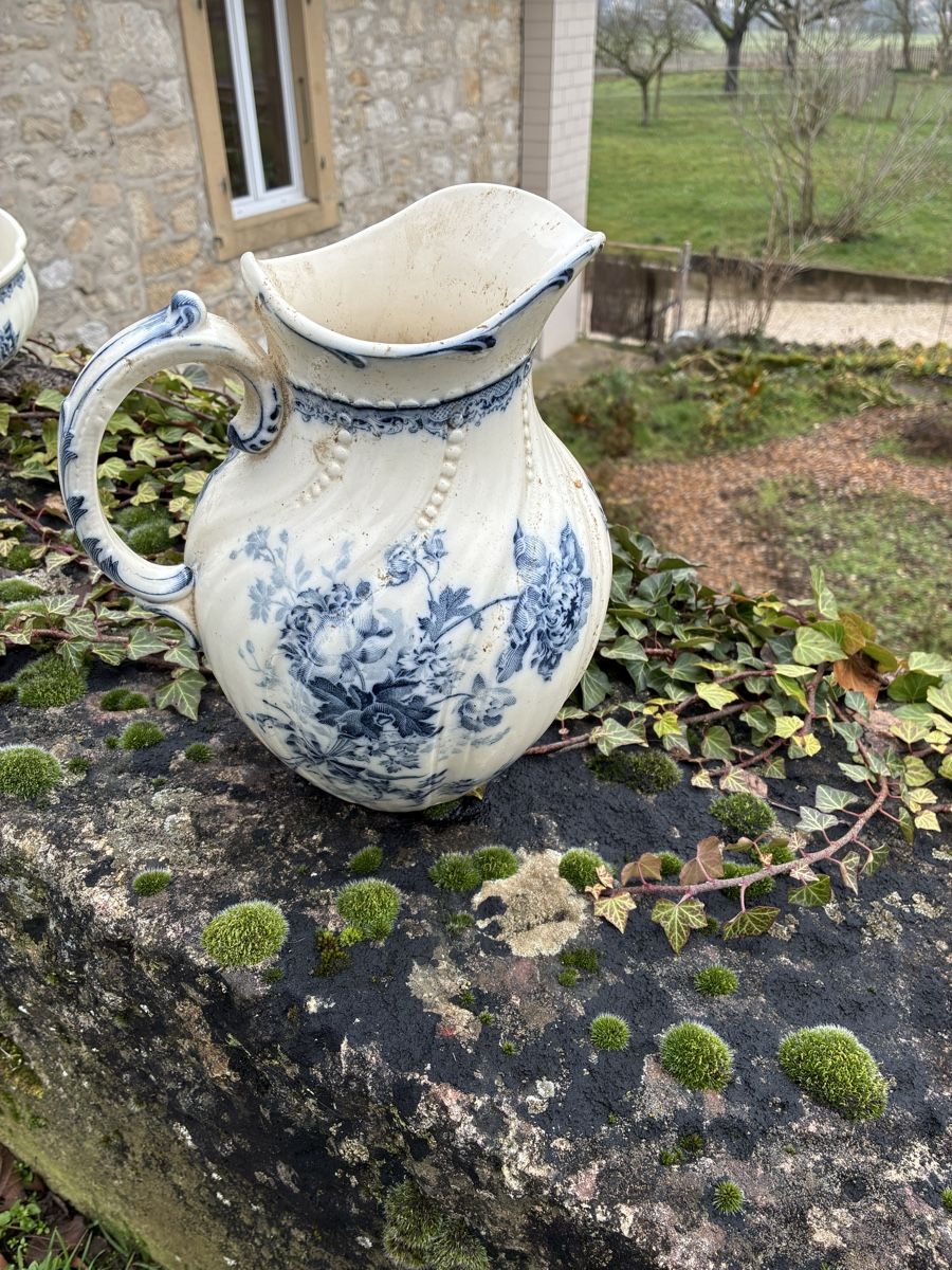 Ensemble de toilette ancien en faïence – broc et cuvette – d (Gebraucht ...