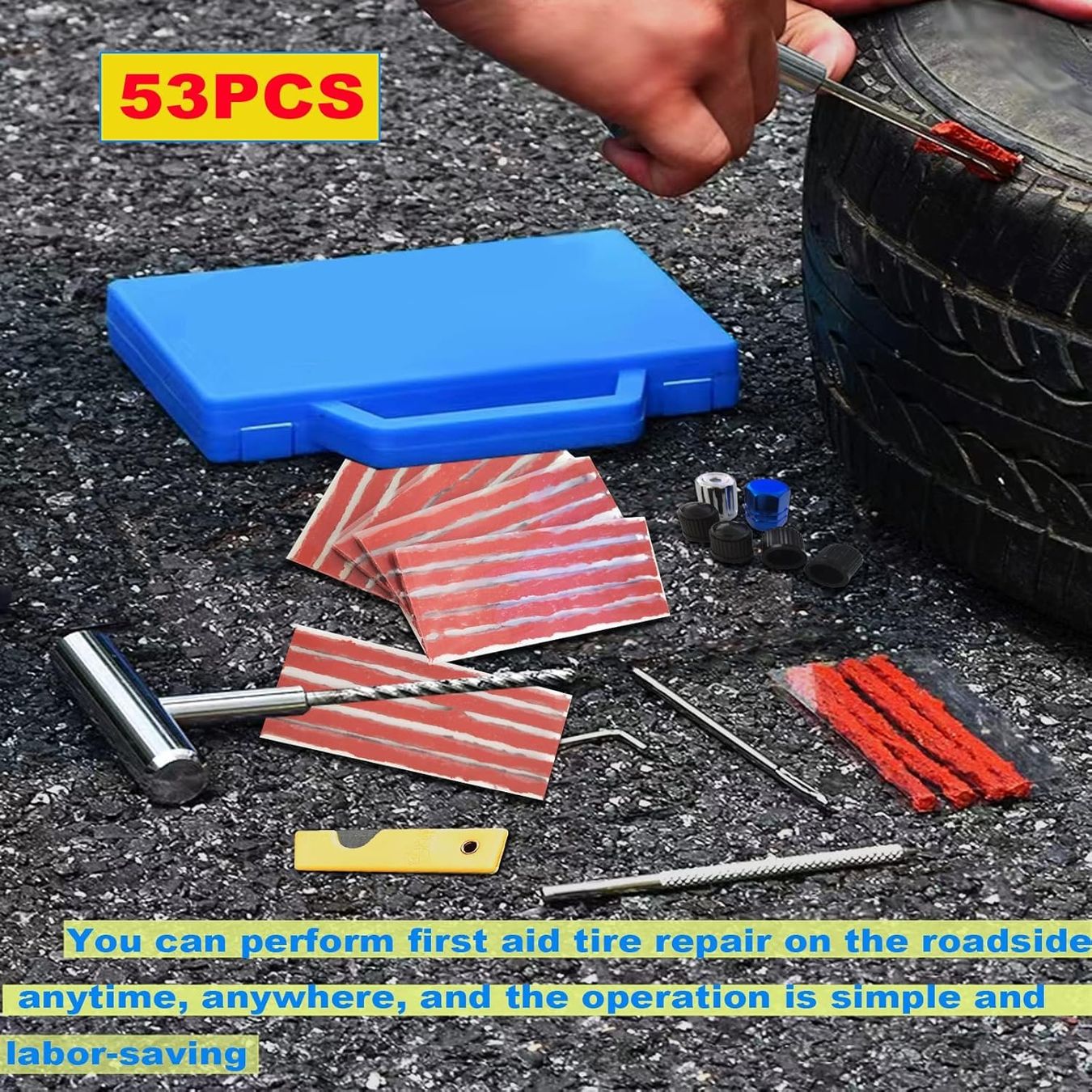 53 PCS tragbares Reifenreparaturset Einfach zu bedienen (Neu (gemäss Beschreibung)) in Thun für ...
