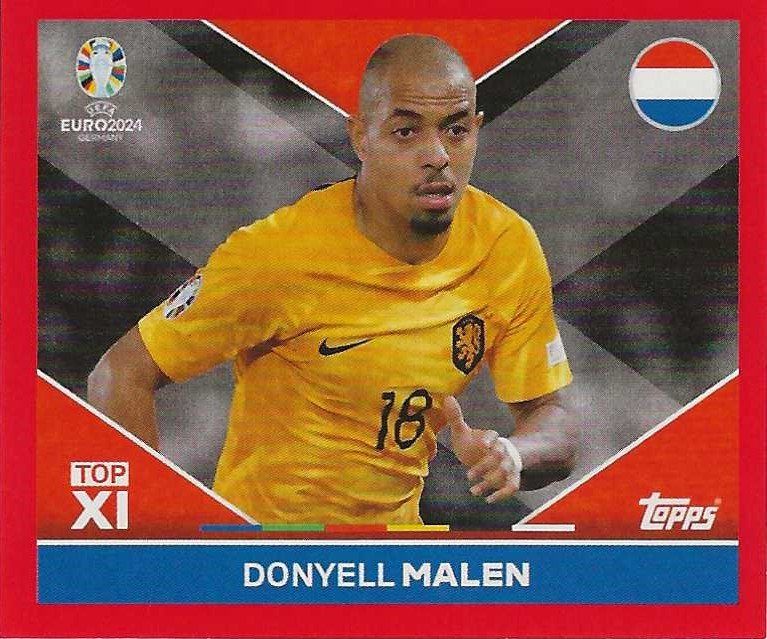 Topps Euro EM 2024 Sticker Donyell Malen (roter Rand) Top 2 (Gebraucht ...