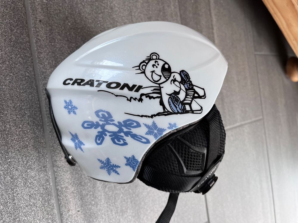 Skihelm Kinder, Cratoni, weiss, Grösse XS/S 46 bis 51 cm | Kaufen auf Ricardo