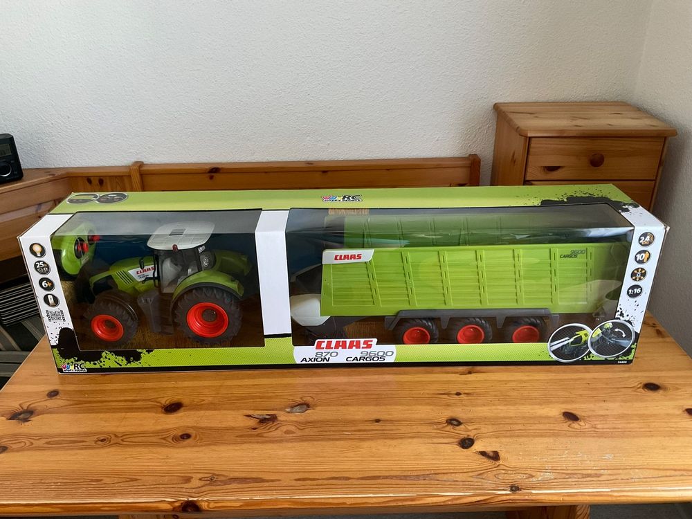 Claas Axion 870 RC Farm Traktor mit Anhänger | Kaufen auf Ricardo