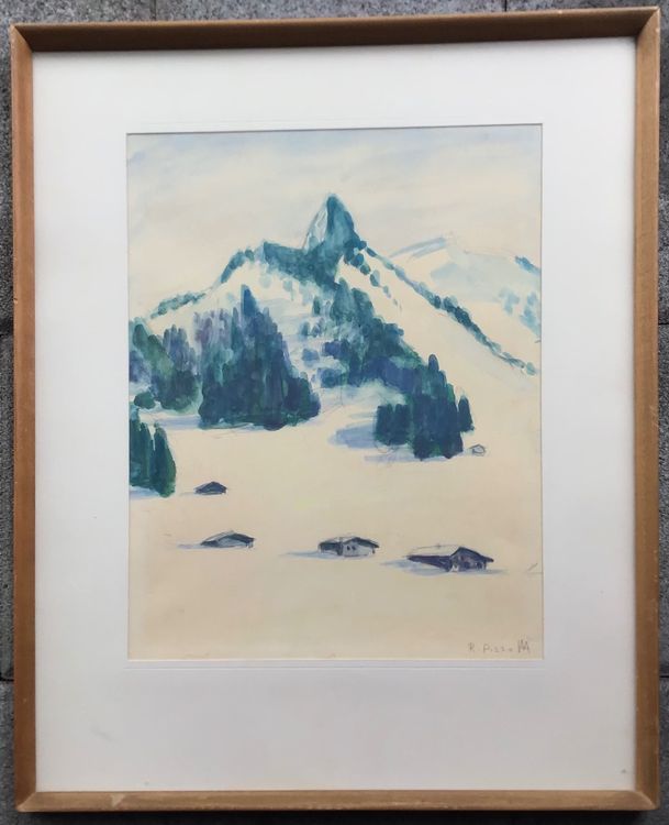 Winter Berglandschaft Aquarell Monogrammiert (Gebraucht) in Root für CHF 5 – mit Lieferung auf ...