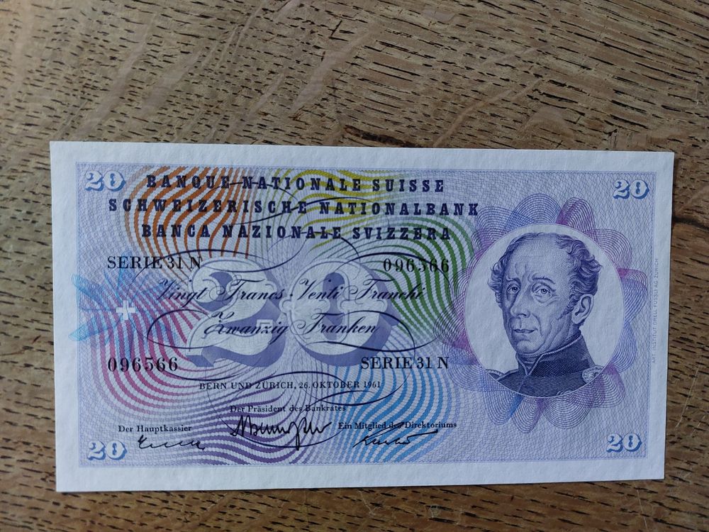 Sammlerstück: 20 Franken-Note, Serie 31N | Kaufen auf Ricardo