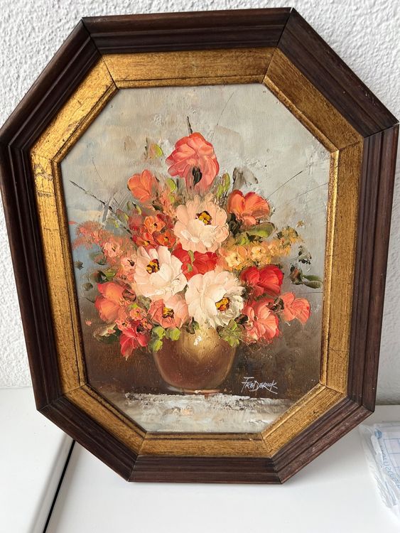 Blumenbild signiert | Kaufen auf Ricardo