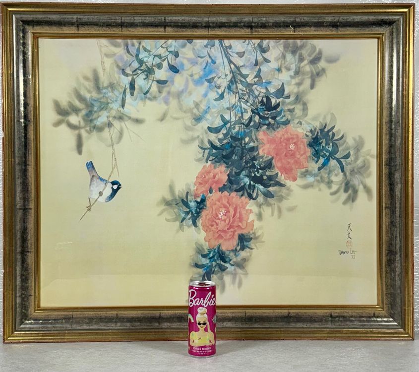 David LEE (1944) Grosses Aquarell auf Seide | Kaufen auf Ricardo