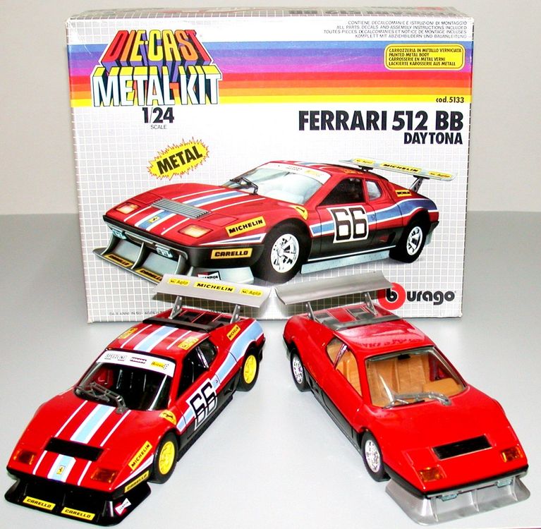 2x Ferrari 512 BB Daytona, UNIKATE BBURAGO METAL KIT 1:24 | Kaufen auf ...