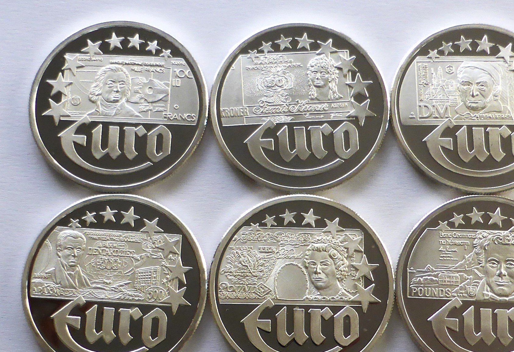 SUPER Collection, 15x 10 "euro" 1997 - je 20g FEINSILBER 999 (Neu ...
