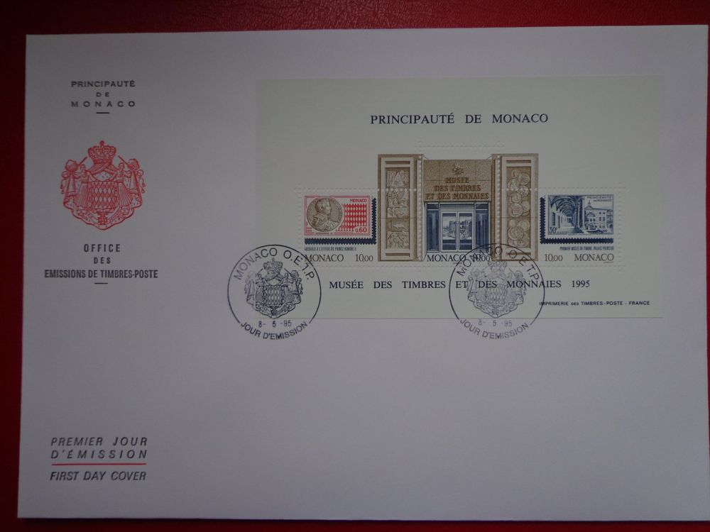 FDC XXL 1995 Musée BLOCK Bloc/feuillet MONACO (Neuf (Voir description ...