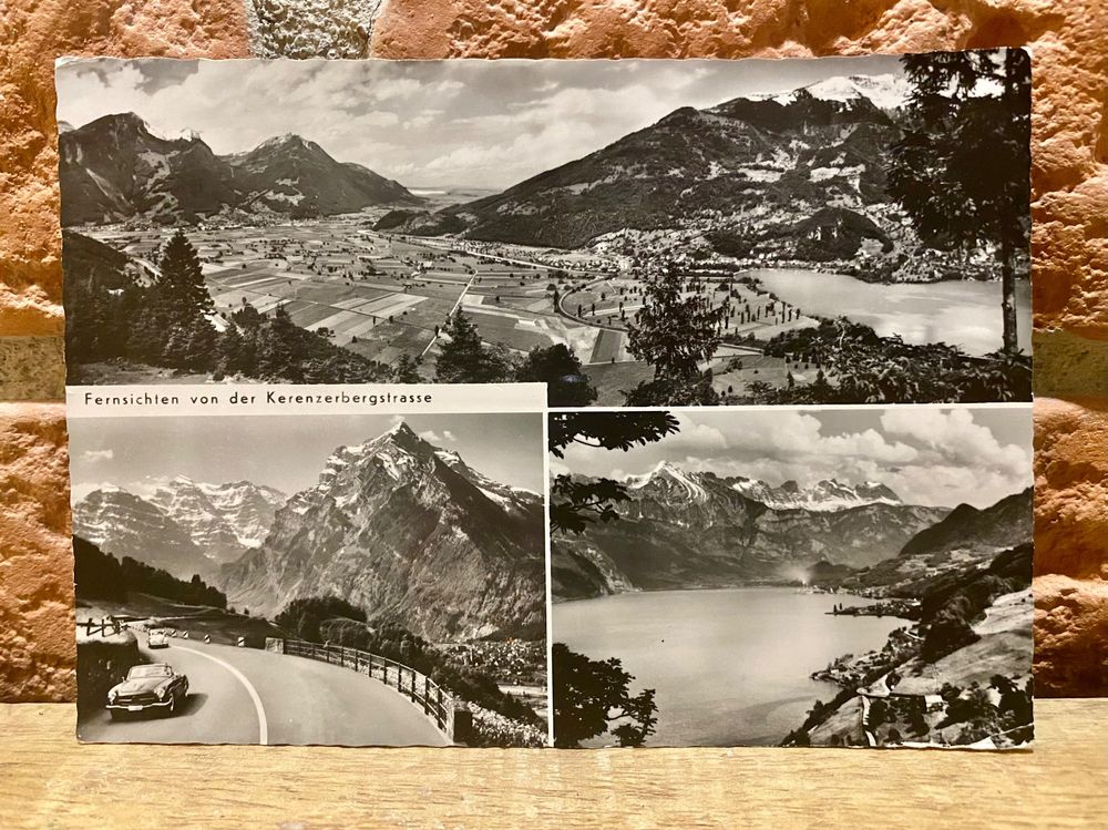 Alte Foto AK - Panorama auf Linthebene & Weesen am Walensee (Gebraucht) in Root für CHF 1 – mit ...