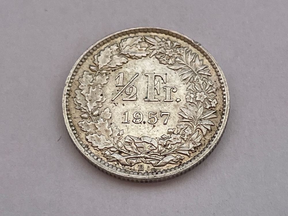 Superbe pièce ½ Fr HELVETIA 1957 en Argent | Kaufen auf Ricardo