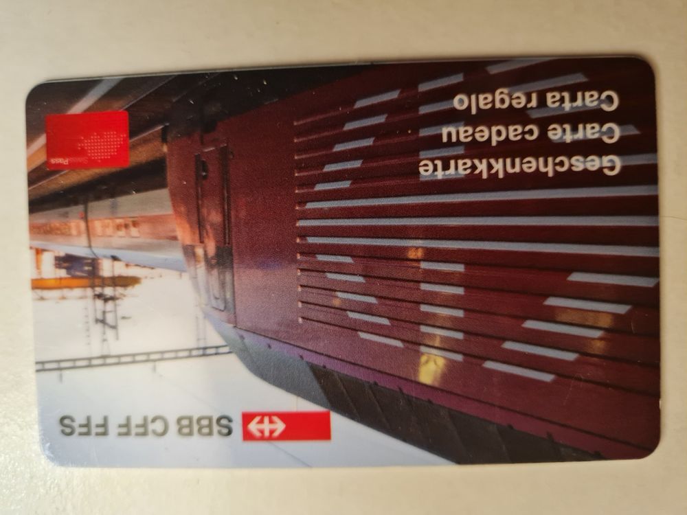 SBB Geschenkkarte CHF 50 (Neu und originalverpackt) in Luzern für CHF 46 – mit Lieferung auf ...