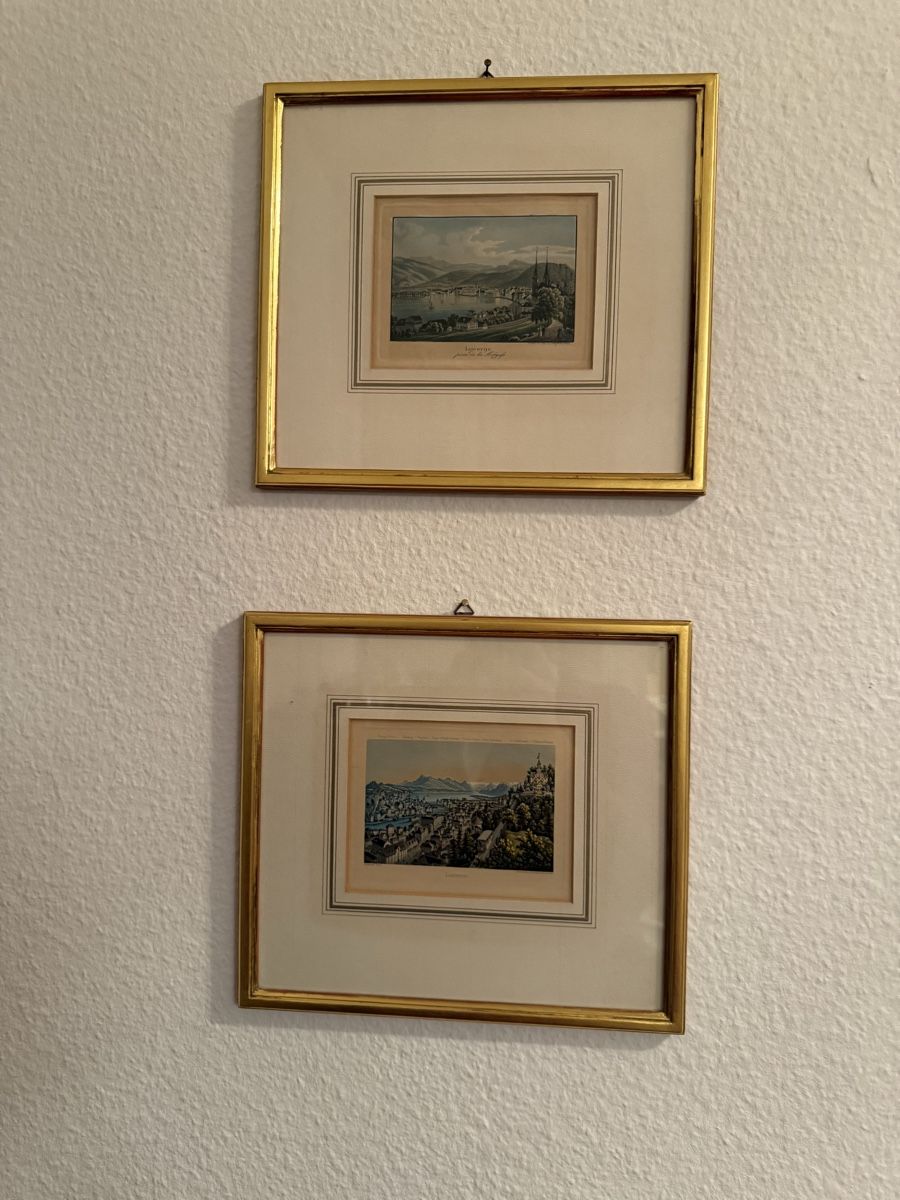 Set of 2 Vintage Framed Landscape Prints, Wall Decor (D'occasion) à ...