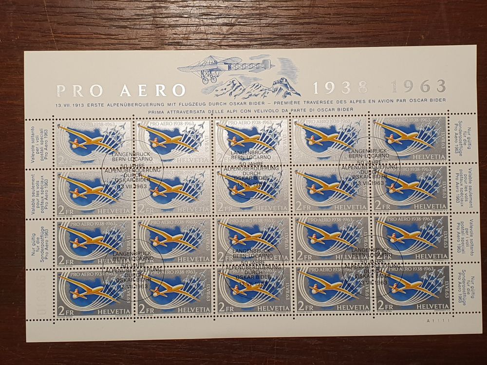 25 Jahre PRO AERO F46 - Zierbogen mit 20 Marken gestempelt (Gebraucht ...