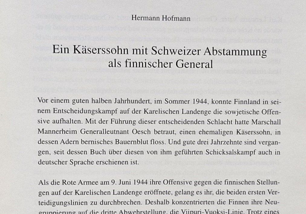 Der finnische General Oesch aus der Schweiz im Winterkrieg (Gebraucht ...