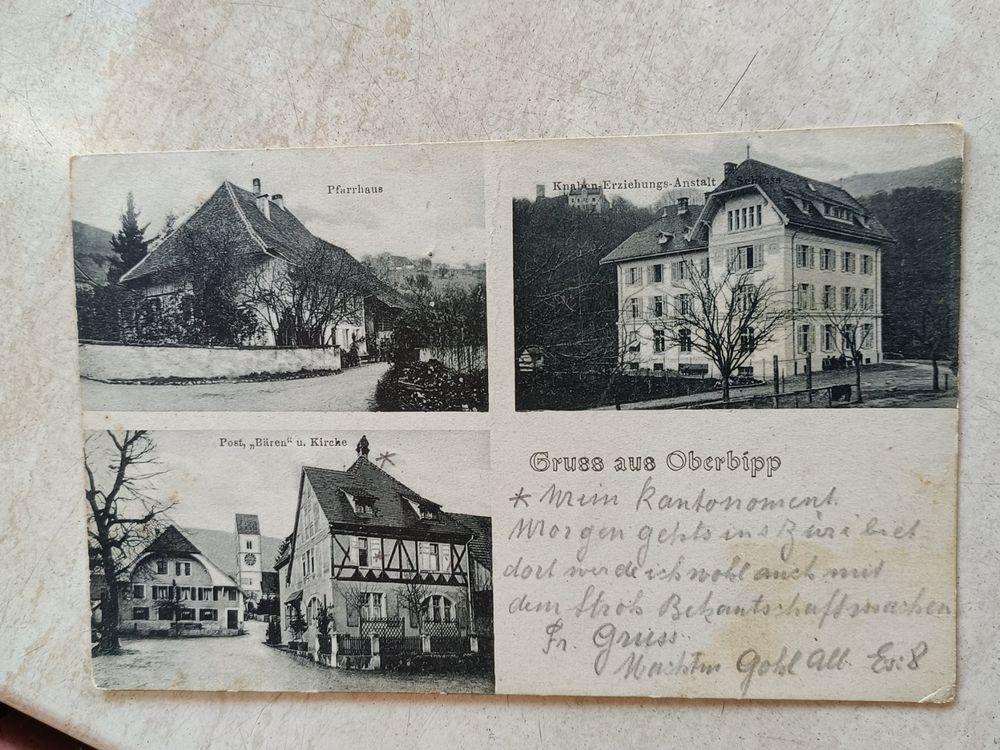 Alte PK / Gruss aus Oberbipp - Post und Bären / von 1908 (Gebraucht) in Brugg AG für CHF 15 ...