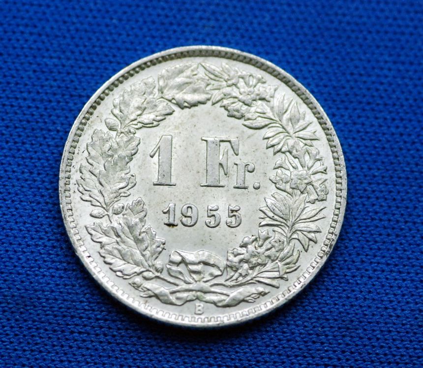 Silberner 1.- Jahrgang 1955, Rar (Gebraucht) in Mühlethal für CHF 19 – mit Lieferung auf Ricardo ...