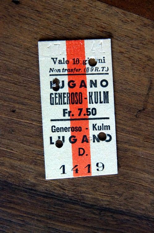 Billet Lugano - Generoso-Kulm - 1941 (Gebraucht) in Schönenwerd für CHF 20 – mit Lieferung auf ...