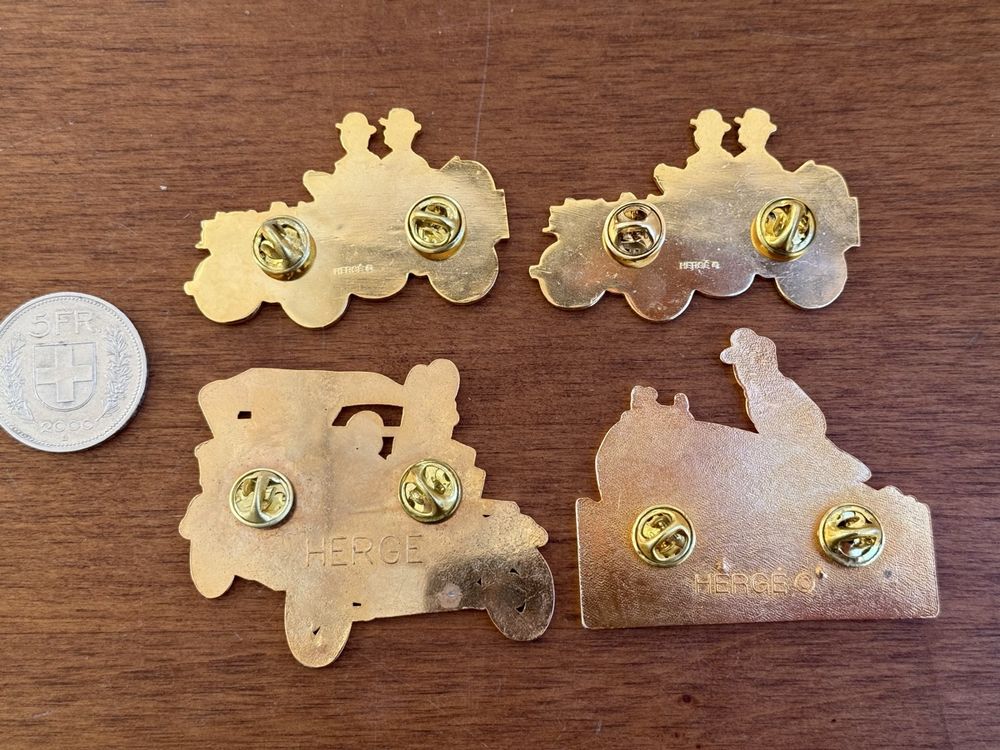 4 Méga Pin’s \Tintin Milou et les Dupond en Jeep (Neu (gemäss ...