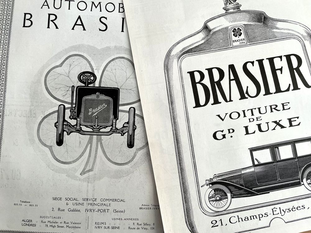 Brasier Cars - 3 Alte Werbungen / Publicités 1907/20 (Gebraucht) in ...