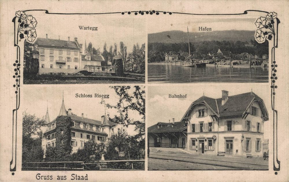 Gruss aus Staad. Bahnhof, Hafen, Wartegg, Schloss Risegg (Gebraucht) in ...