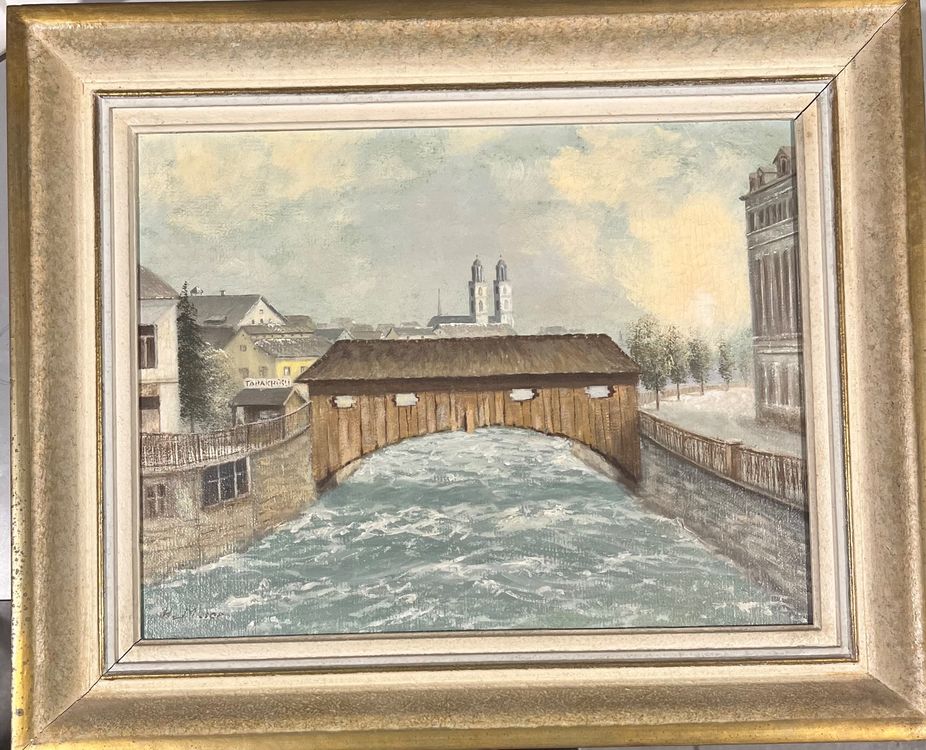 Brücke Ansicht Gemälde Signiert H. Meier (Gebraucht) in Hochdorf für ...