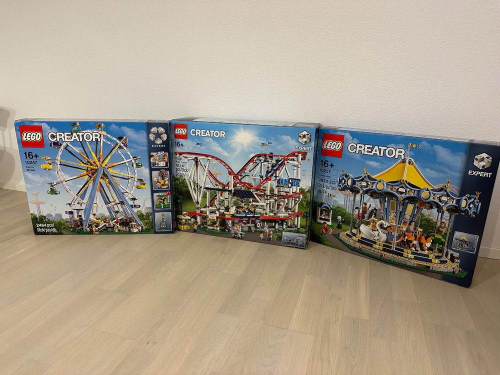 Drei LEGO Creator Expert - Karussell, Achterbahn, Riesenrad (Neu ...