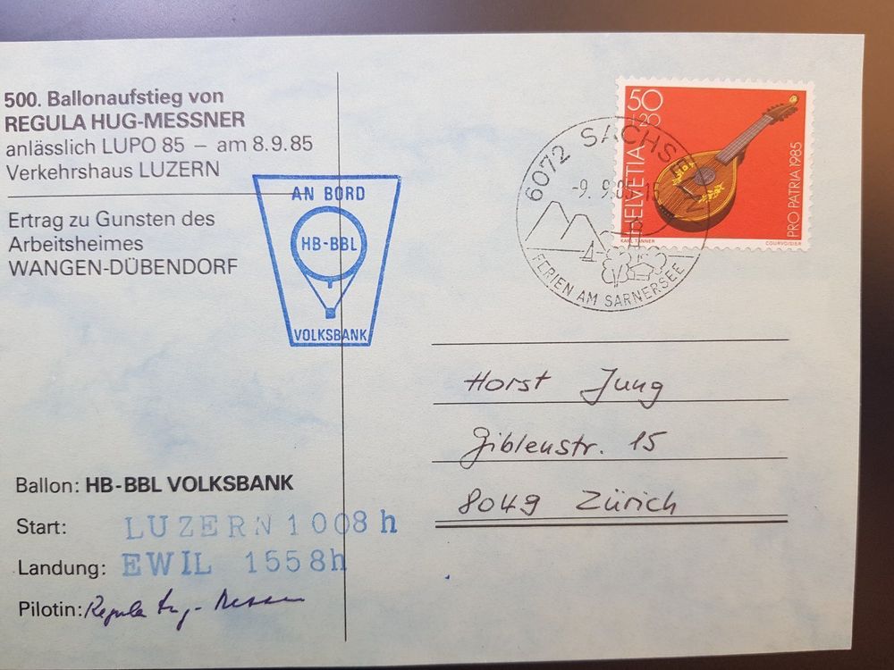 500. Ballonaufstieg Regula Hug-Messner (Gebraucht) in Küsnacht ZH für ...