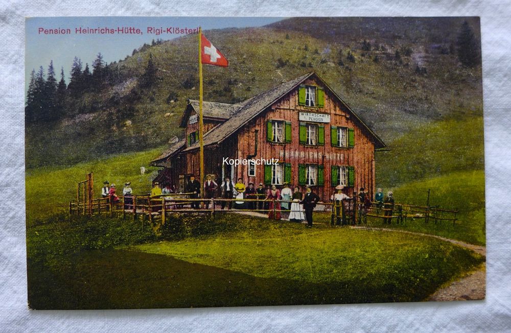 AK RIGI-KLÖSTERLI SZ, Pension Heinrichs-Hütte, belebt, kol. (Gebraucht) in Wallisellen für CHF ...