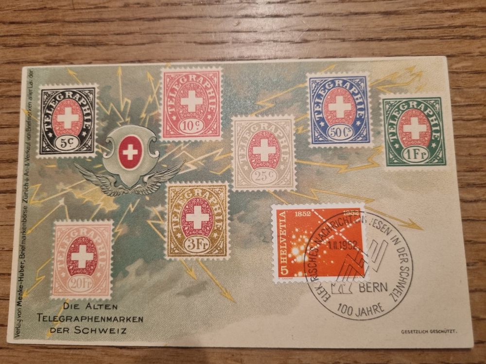1952 Maximumkarte 5 Rp Telegraphie (Gebraucht) in Arni AG für CHF 10 ...