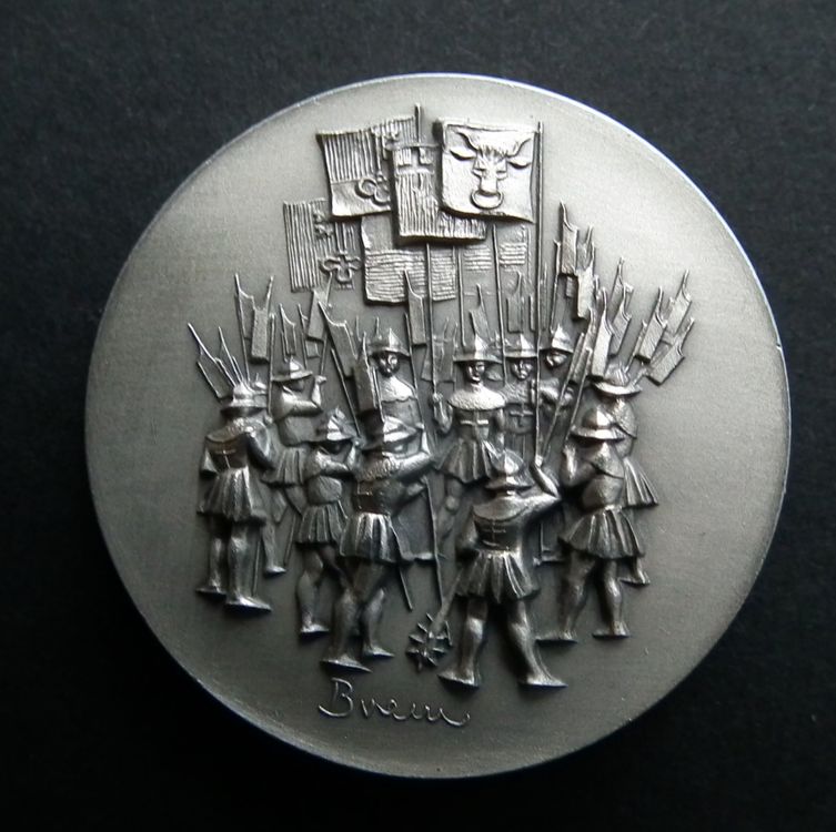 Silbermedaille von Brem Luzern, Schlacht bei Sempach 600 J (Gebraucht ...