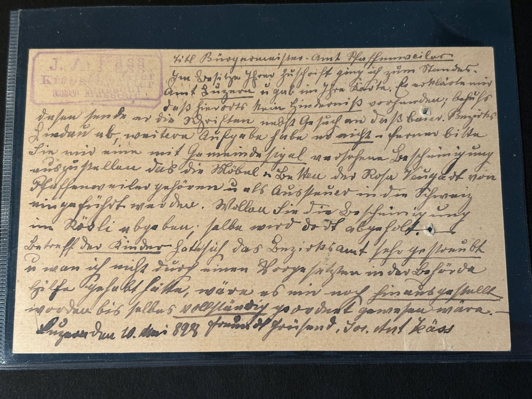 PK mit Zusatzfrankatur 1898, Luzern - Pfaffenweiler Baden (Gebraucht ...