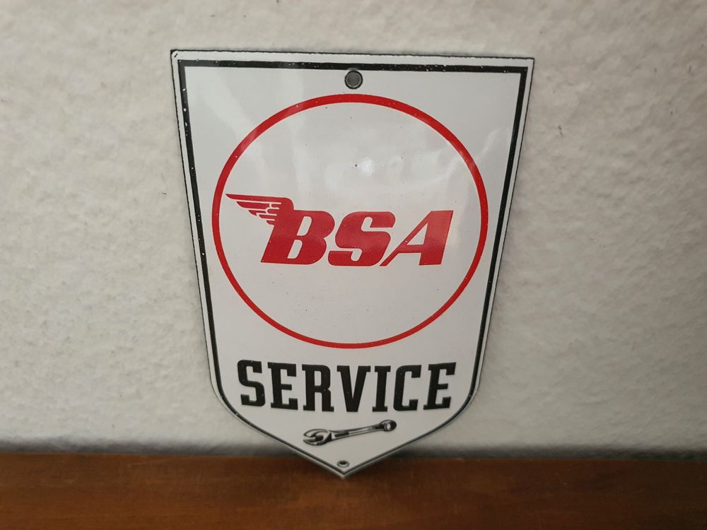 Emailschild BSA Motorcycles Logo Emaille Schild Reklame Deko | Kaufen ...