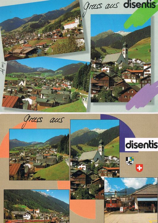 Disentis/Mustér, 2 Mehrbild-AK (Gebraucht) in Buchs AG für CHF 1 – mit ...