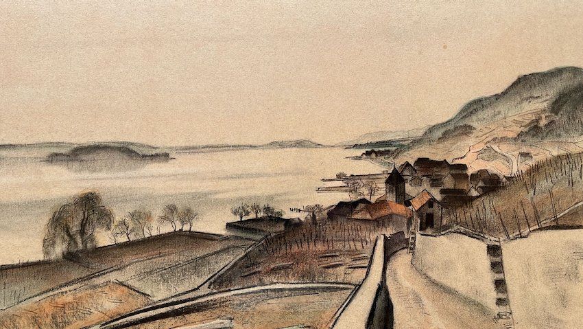 Aquarell Am Bielersee, signiert August Jaeger (ID M125) (Gebraucht) in ...