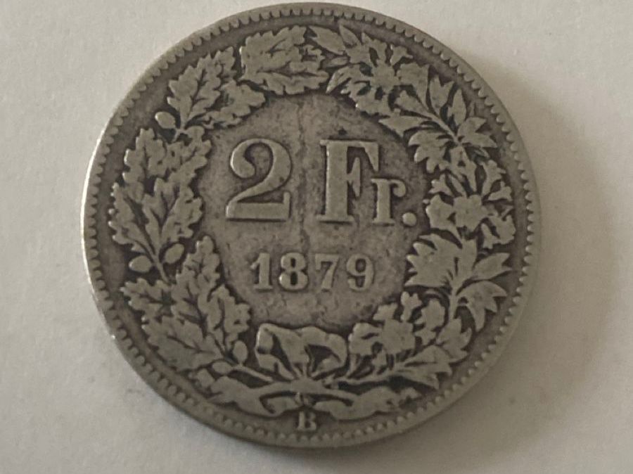 Silbermünze 2 Franken Helvetia 1879 B (Gebraucht) in Mülligen für CHF 12 – mit Lieferung auf ...
