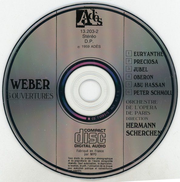 Carl Maria von Weber, Hermann Scherchen - Orchestre l'Opera (D'occasion ...