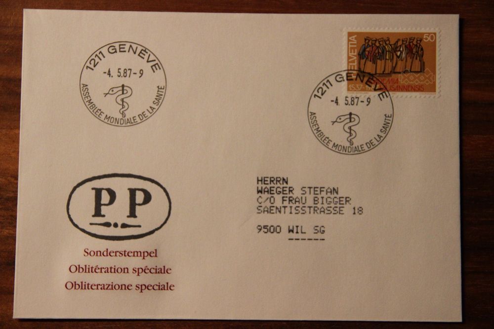 Schweiz 1987 - Assemblée mondiale de la santé (Neu (gemäss Beschreibung)) in Jona für CHF 0.5 ...