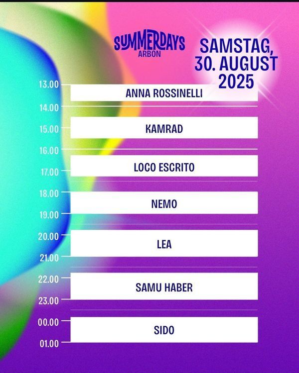 Summerdays Arbon 2025 1 xTagespass VIP Samstag 2025 (Neu (gemäss Beschreibung)) in Berneck für ...