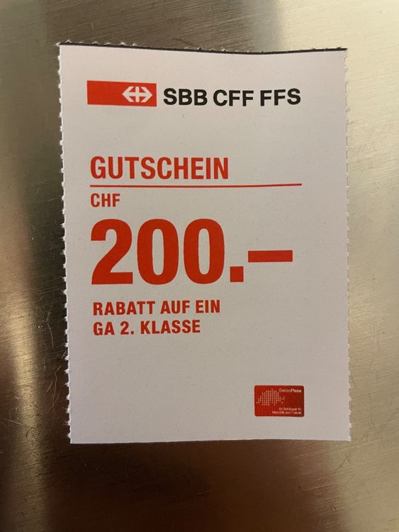 Gutschein SBB GA 2. Klasse 200 CHF | Kaufen auf Ricardo