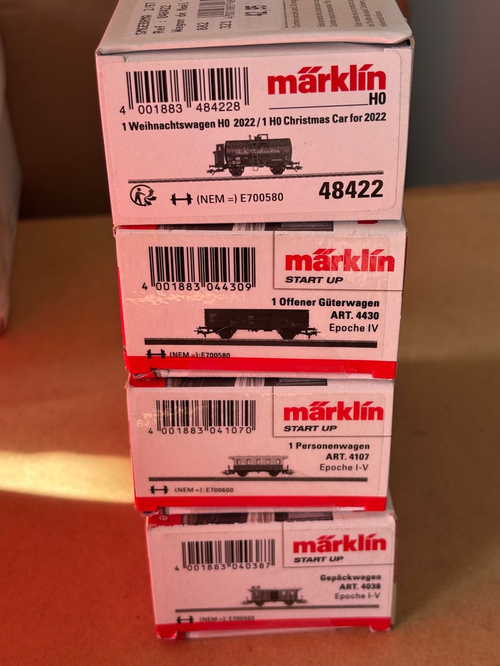 1.- fur 4x Marklin 48422-4430-4107-4038 Wagen (Neu und originalverpackt ...