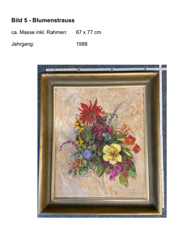 Gemälde - Max Widmer, sign./datiert 1988 - Blumenstrauss | Kaufen auf ...