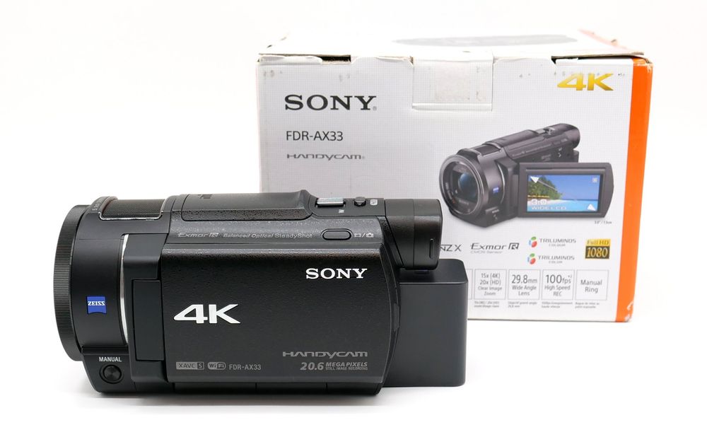Sony FDR-AX33 4K UHD Camcorder, 10x opt. Zoom, WIFI, OVP (Gebraucht) in ...