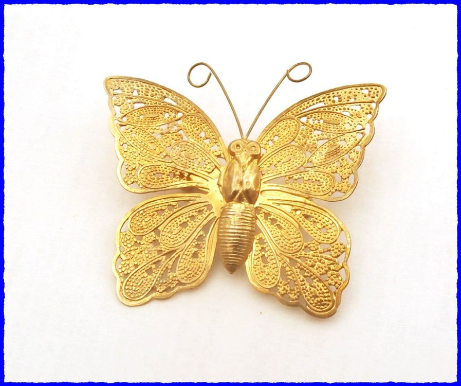 BROSCHE mit SCHMETTERLING - fein gearbeitet | Kaufen auf Ricardo
