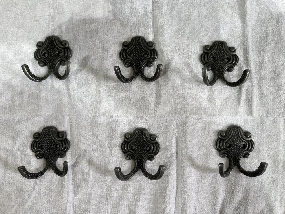 6 Gusseisen Doppel-Garderobe Haken Shabby Chic Landhaus Retr (Gebraucht ...