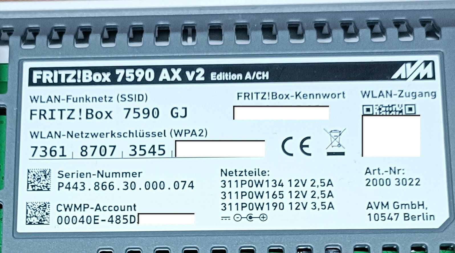 Fritz!Box 7590 AX v2 A/CH (Gebraucht) in Oberlunkhofen für CHF 130 ...