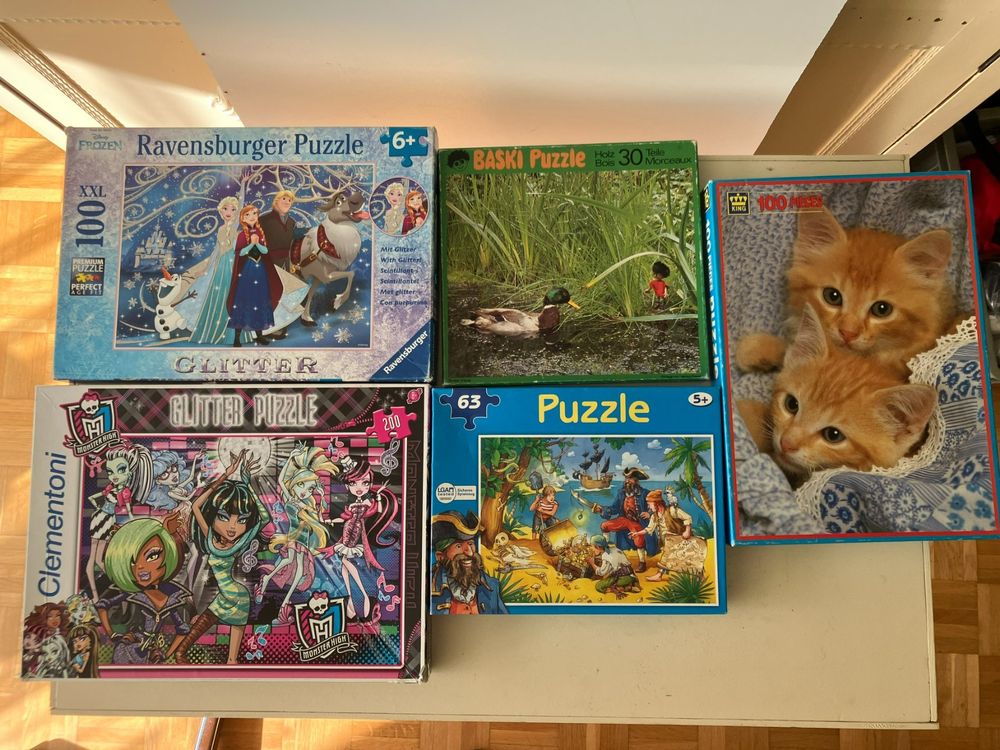 5 x Puzzle 30-100 Teile (Gebraucht) in Basel für CHF 7.5 – mit ...