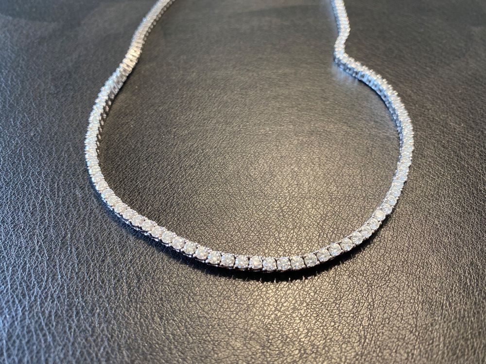 Collier chaine Argent tennis Moissanite VVS1 3mm 0.1ct 45cm | Kaufen auf Ricardo
