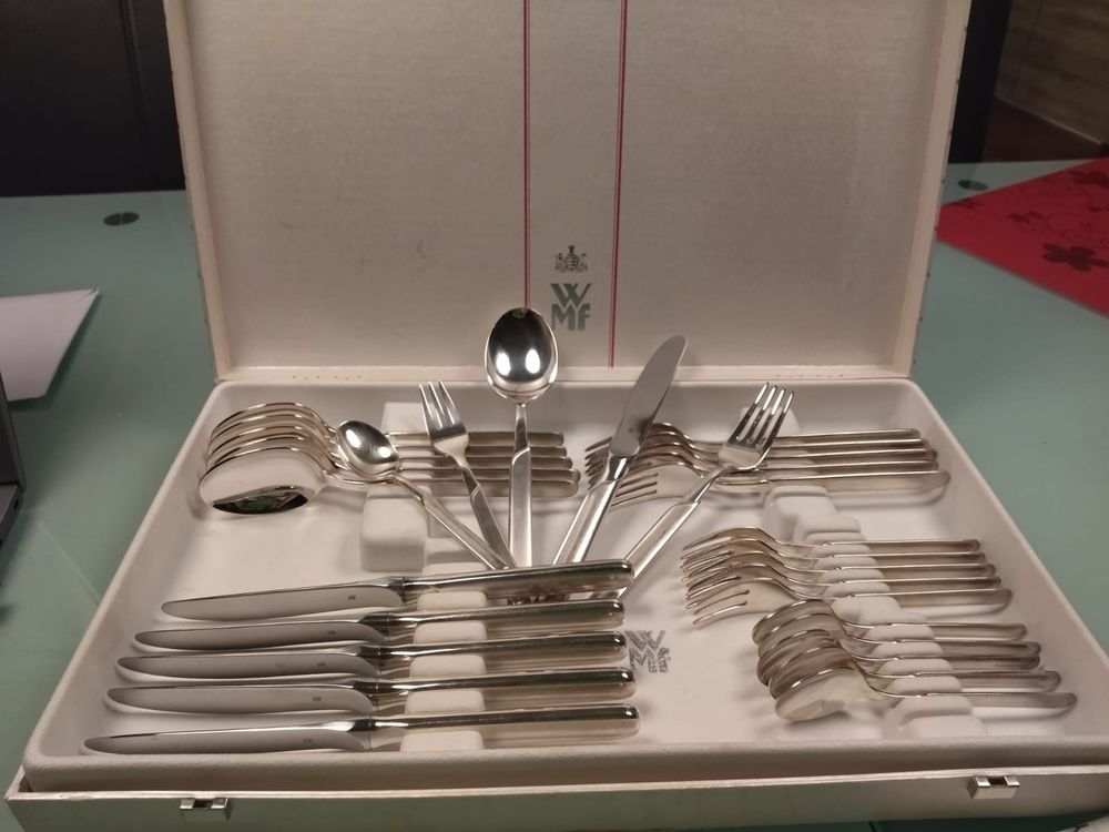 WMF Onda 90 Silber 6 Personen 30 Teile Messer Gabel Kaffeelö | Kaufen ...