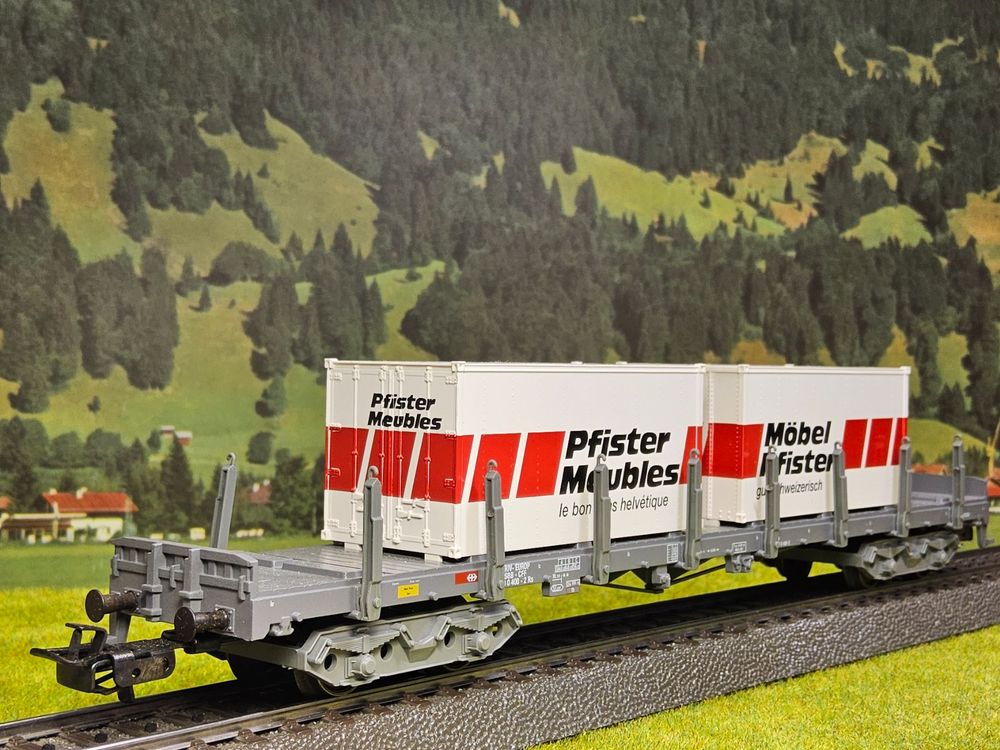 Märklin 2 x SBB HUPAC Rola Möbel Pfister Flachwagen _ OVP H0 (Gebraucht ...
